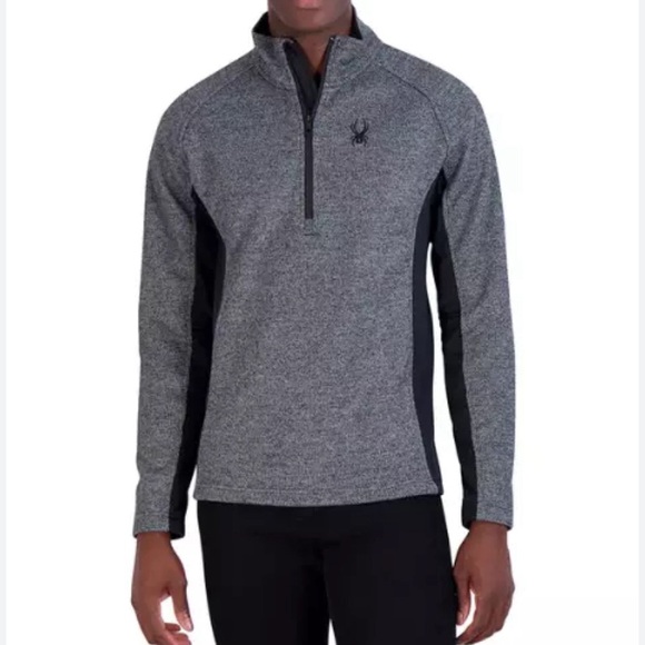 Spyder | Sweaters | Spyder Mens Quarter Zip Sweater Size Xl Black Gray ...